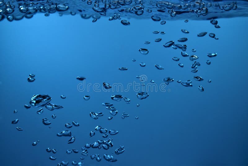 Surface Bubbles Under Blue Water Background Stock Image - Image of beam ...