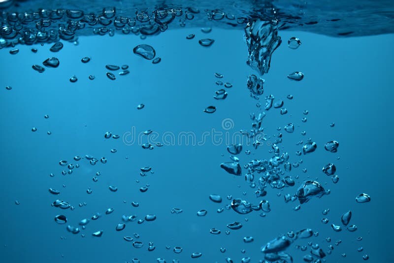 Surface Bubbles Under Blue Water Background Stock Image - Image of ...