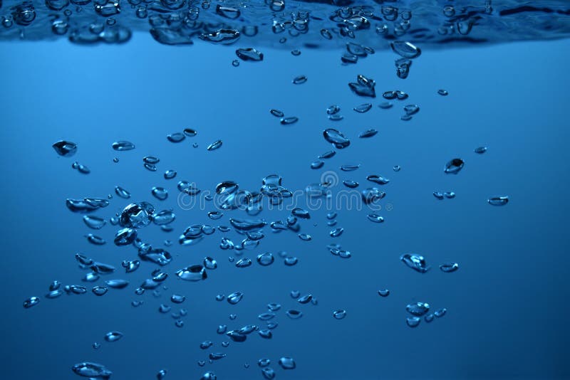 Surface Bubbles Under Blue Water Background Stock Photo - Image of ...