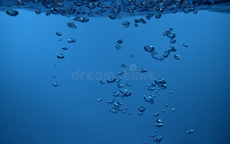 Surface Bubbles Under Blue Water Background Stock Photo - Image of ...