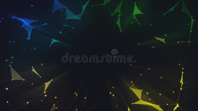 Abstract Gradient Background with Motion Plexus of Dots and Lines ...