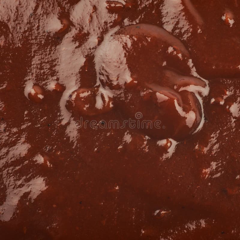 Surface Coated with the Barbecue Sauce Stock Image - Image of dark ...