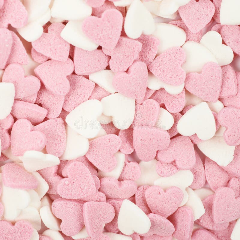 Surface Coated with Heart Shaped Sprinkles Stock Image - Image of ...