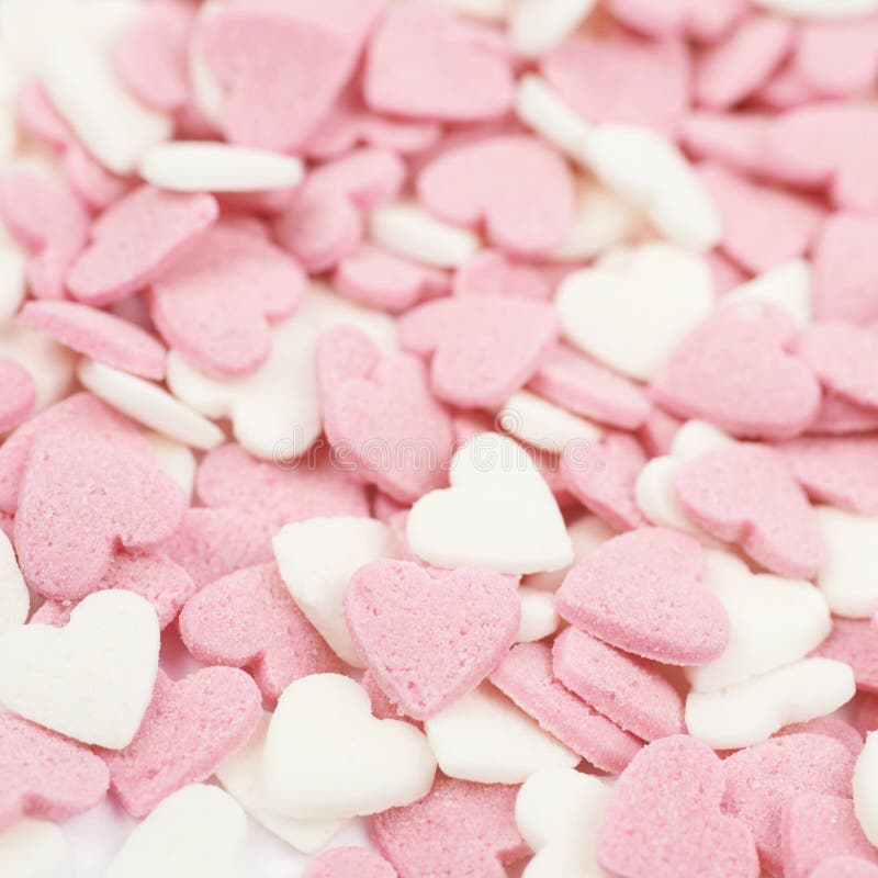 Surface Coated with Heart Shaped Sprinkles Stock Photo - Image of ...