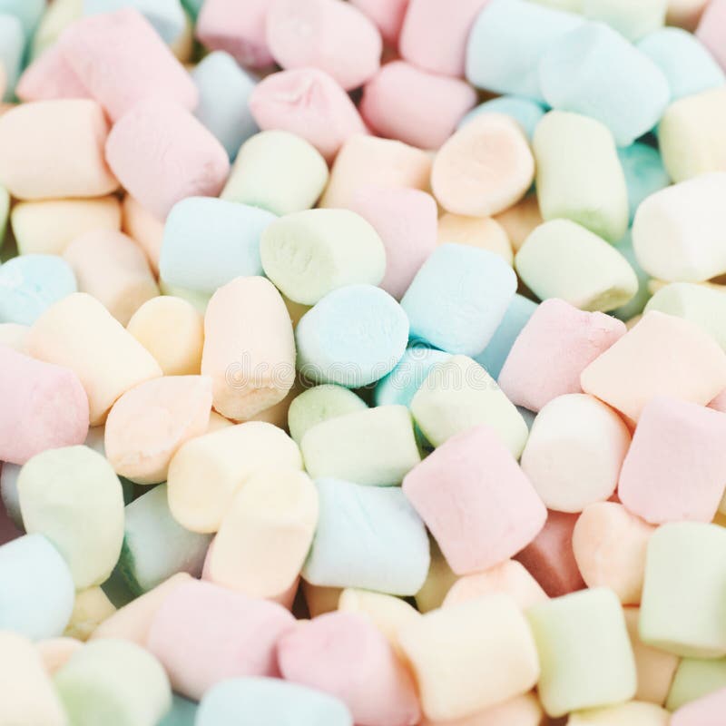 Colorful Marshmallows As Background. Fluffy Marshmallows Texture Close ...