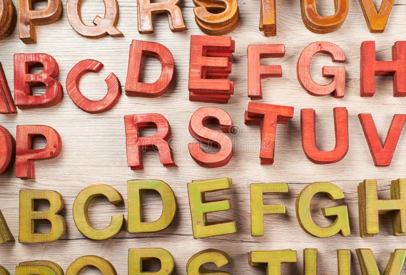 Surface Coated with Multiple Wooden Letters Stock Image - Image of heap ...