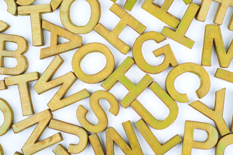 Surface Coated with Multiple Wooden Letters Stock Image - Image of ...