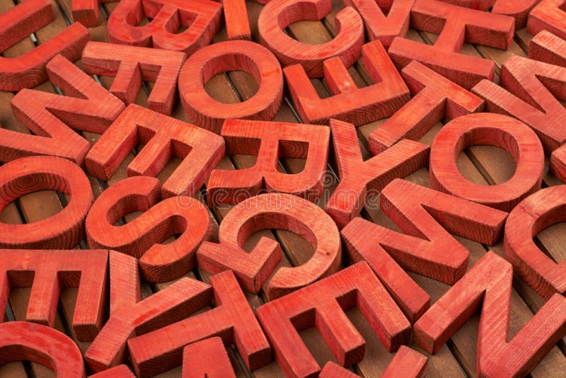 Surface Coated with Multiple Wooden Letters Stock Image - Image of heap ...