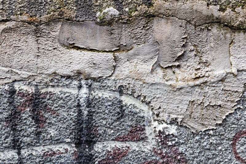 Surface of the Concrete Wall with Traces of Repair with Cement Mortar ...