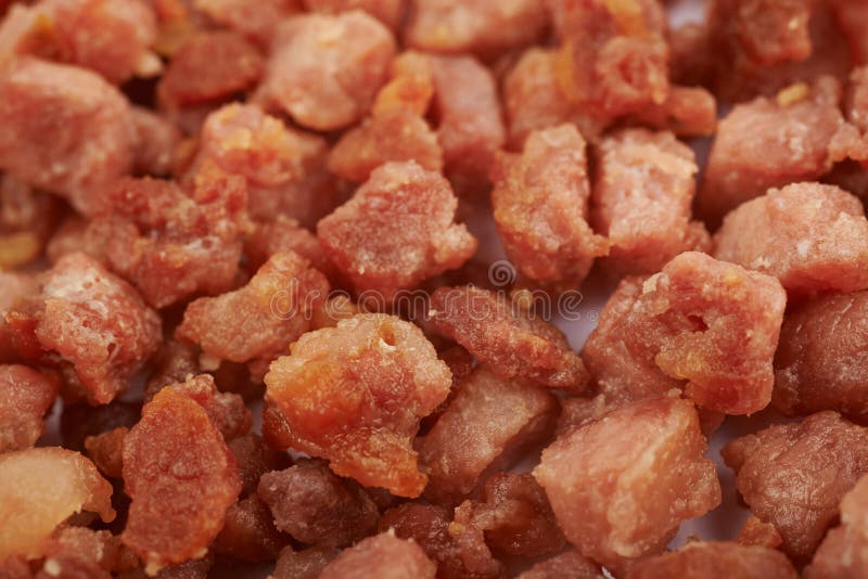 Surface Covered with Bacon Bits Stock Photo - Image of cubed, pile ...