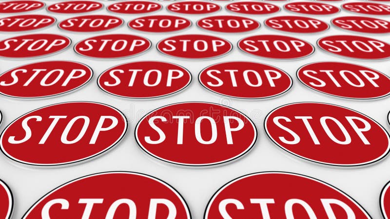Surface Covered with Circular Red Stop Signs Stock Illustration ...