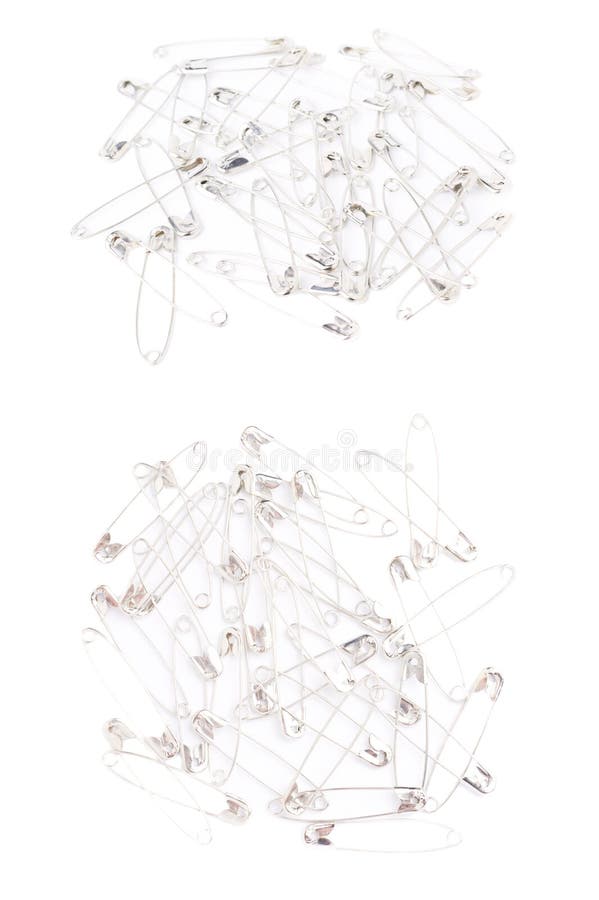 Surface Covered with Multiple Safety Pins Isolated on White Background ...