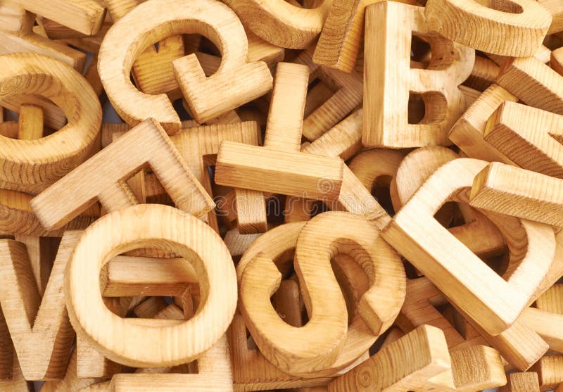Surface Covered with Multiple Wooden Letters Stock Photo - Image of ...