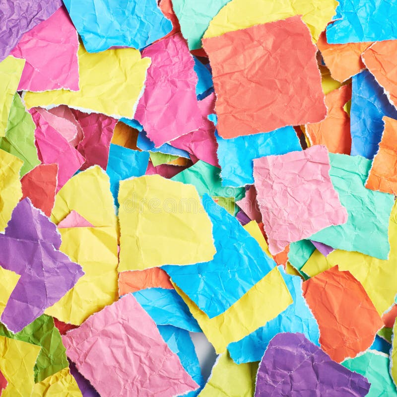 Surface Covered with Pieces of Paper Stock Image - Image of glossy ...
