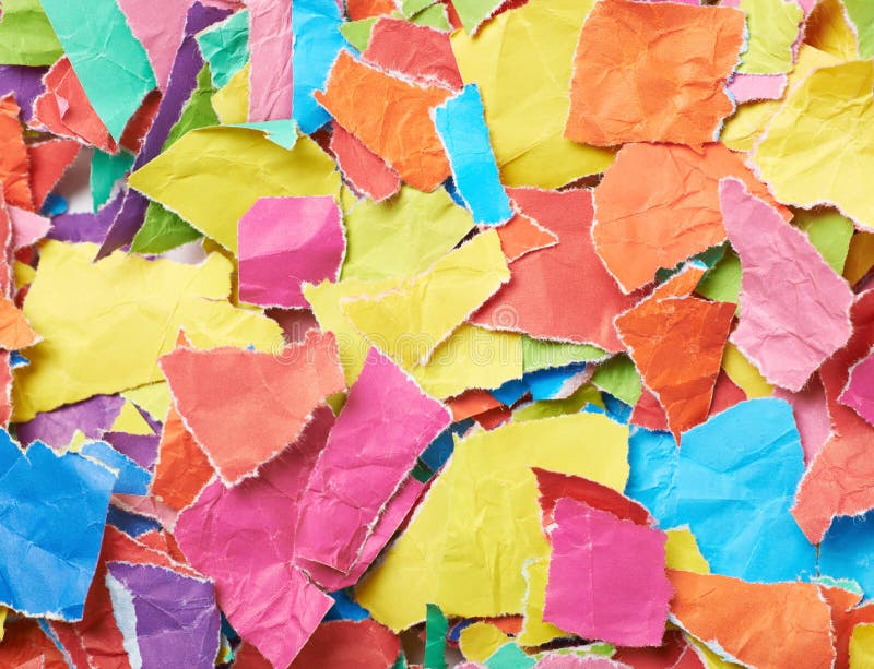 Surface Covered with Pieces of Paper Stock Image - Image of decoration ...