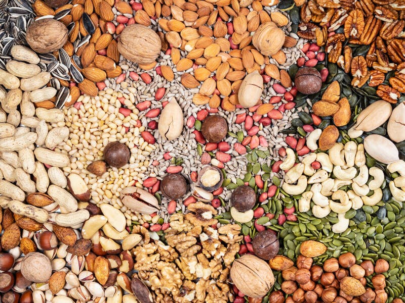 Surface Covered by Various Nuts and Seeds Stock Image - Image of core ...