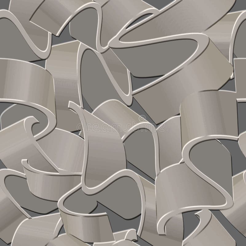 Surface 3d Waves Seamless Pattern. Embossed 3d Abstract Wavy Shapes ...