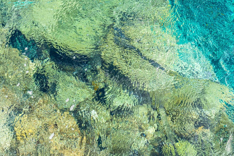 Surface De La Mer Claire Avec Des Pierres De Mer Image stock - Image du ...