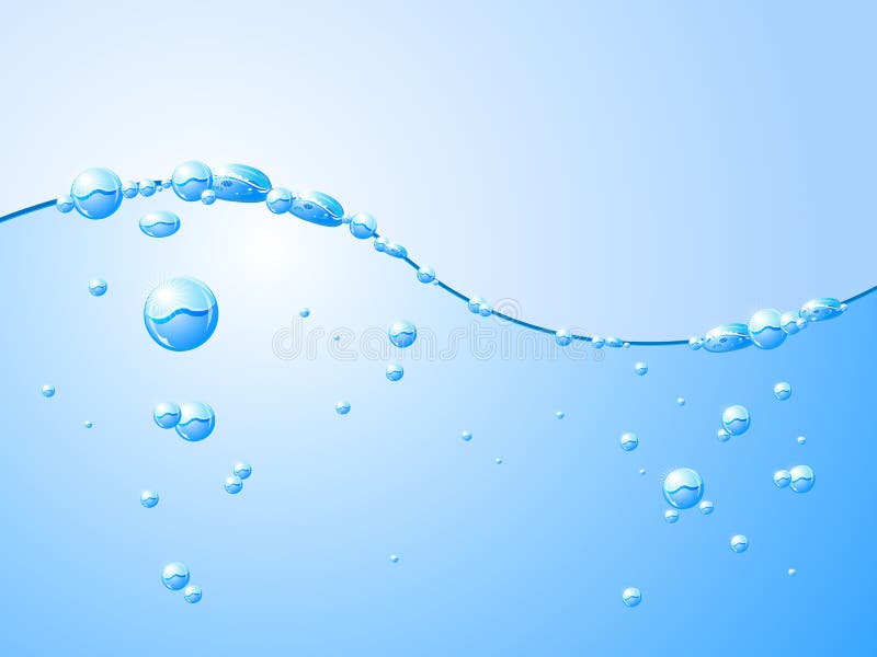 Surface De Vague De Vecteur De L'eau Avec La Bulle D'air Illustration ...