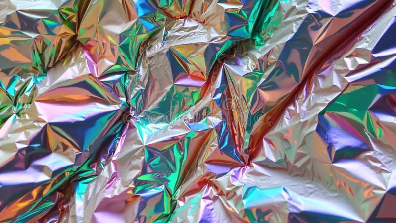 Colorful Reflective Surface with Iridescent Hues Creating a Dynamic ...