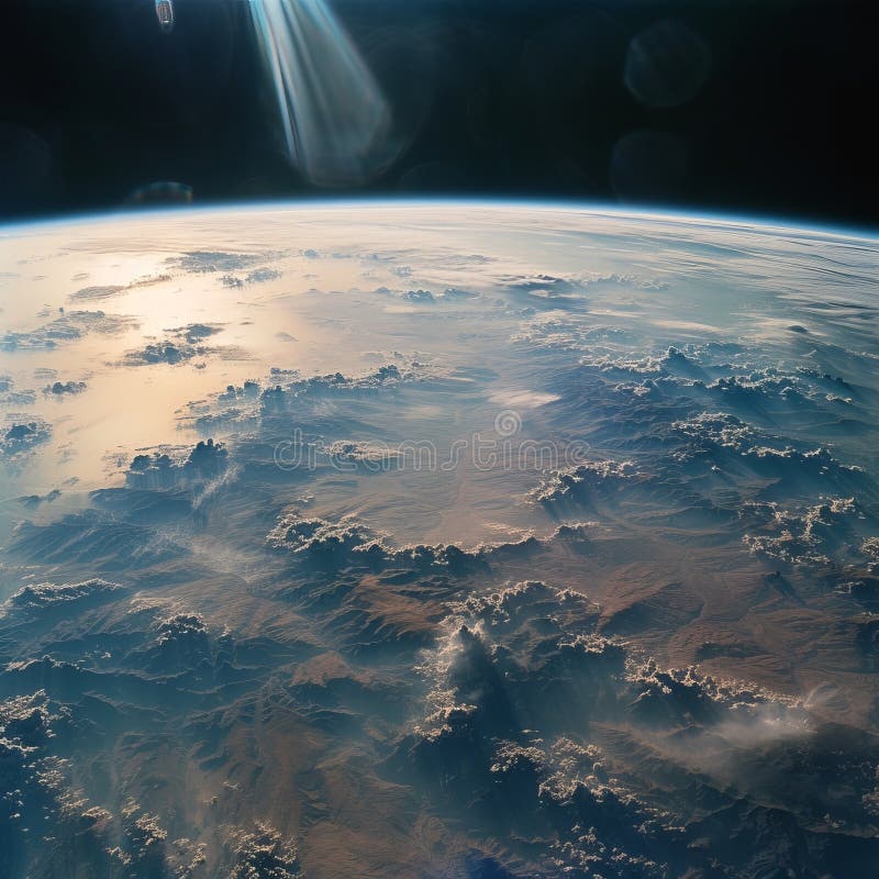 Surface of Earth Planet in Deep Space, View from Orbit Stock Image ...
