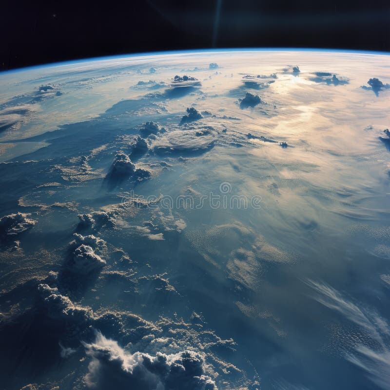 Surface of Earth Planet in Deep Space, View from Orbit Stock Image ...