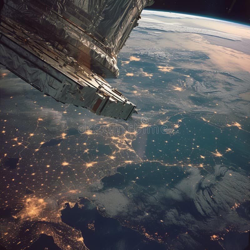 Surface of Earth Planet in Deep Space, View from Orbit Stock Image ...