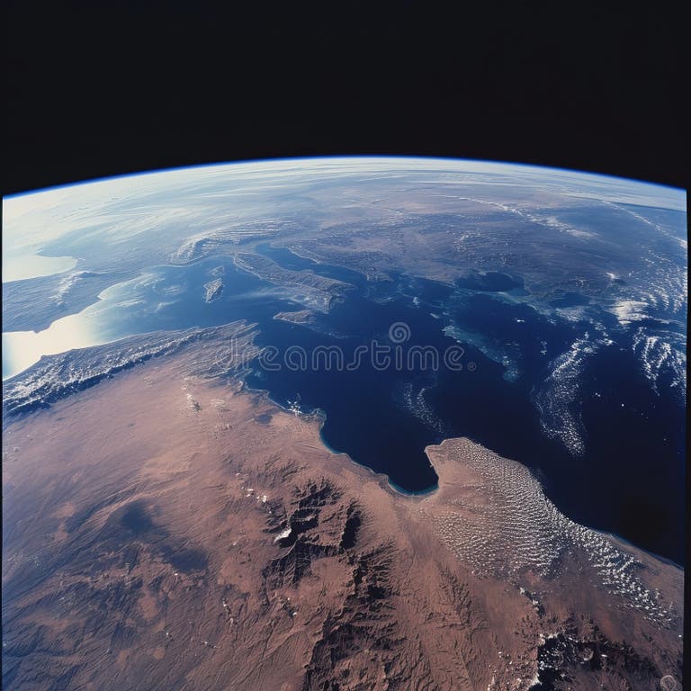 Surface of Earth Planet in Deep Space, View from Orbit Stock Photo ...