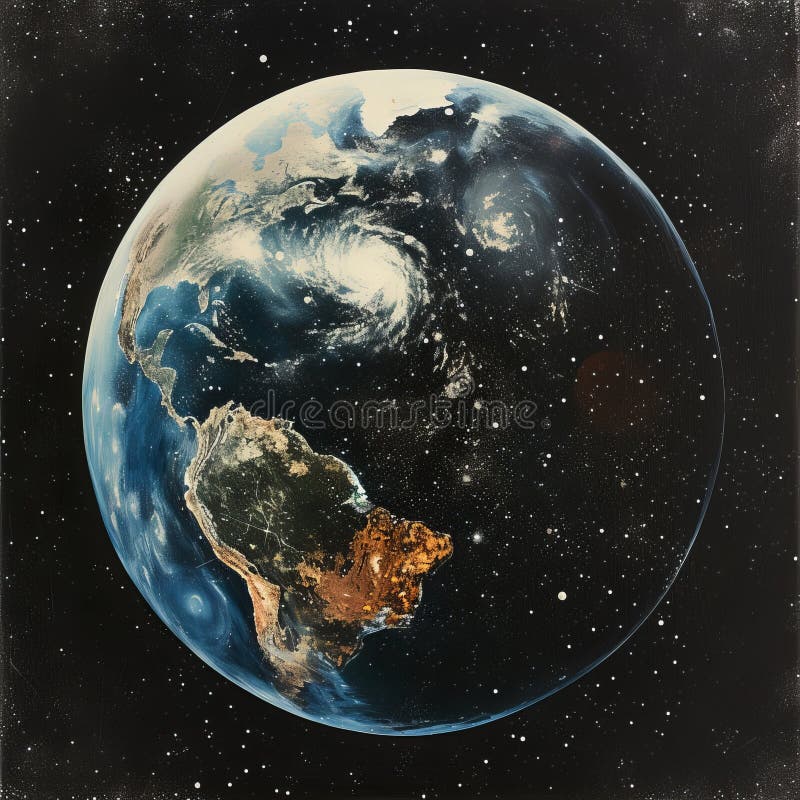 Surface of Earth Planet in Deep Space, View from Orbit Stock Photo ...