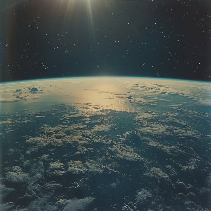 Surface of Earth Planet in Deep Space, View from Orbit Stock Image ...