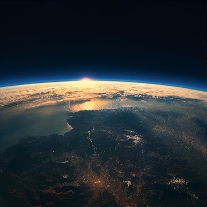 Surface of Earth Planet in Deep Space, View from Orbit Stock Image ...