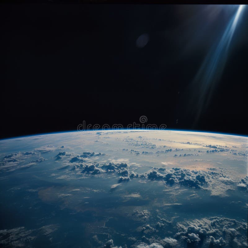 Surface of Earth Planet in Deep Space, View from Orbit Stock ...