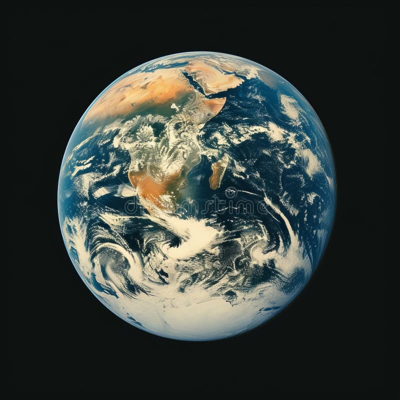 Surface of Earth Planet in Deep Space, View from Orbit Stock Photo ...