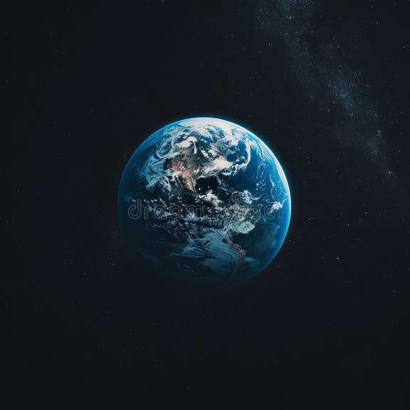 Surface of Earth Planet in Deep Space, View from Orbit Stock Photo ...