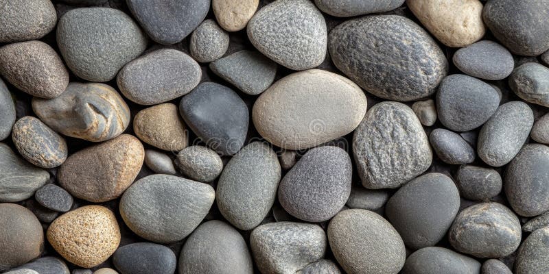 A Collection of Smooth River Stones in Various Colors and Sizes, Providing Natural Beauty and ...