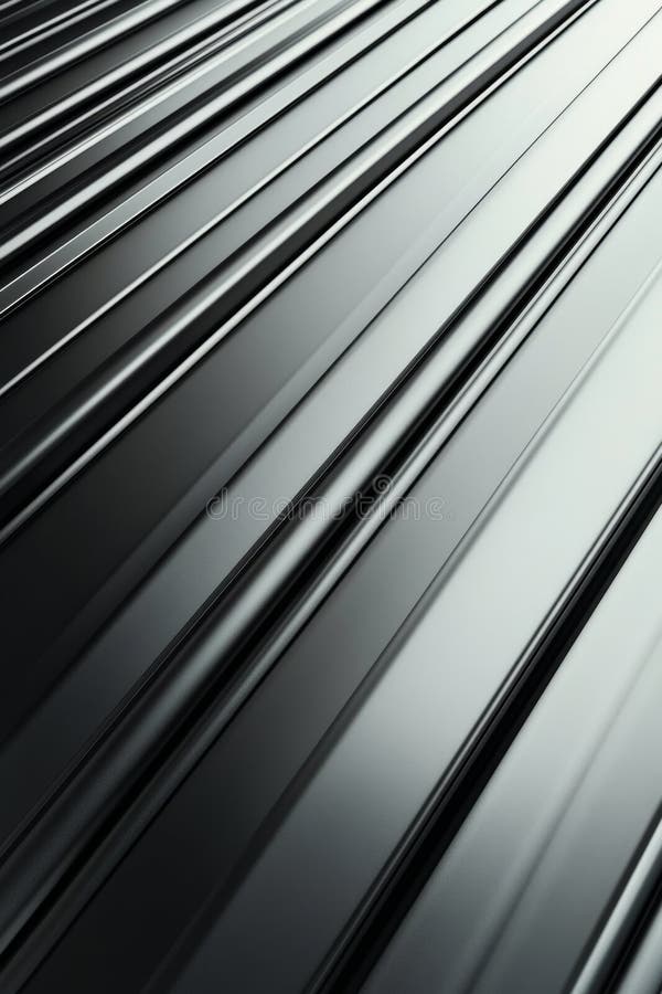 Shiny Metal Surface with Elegant Grooves Reflecting Light in Modern ...