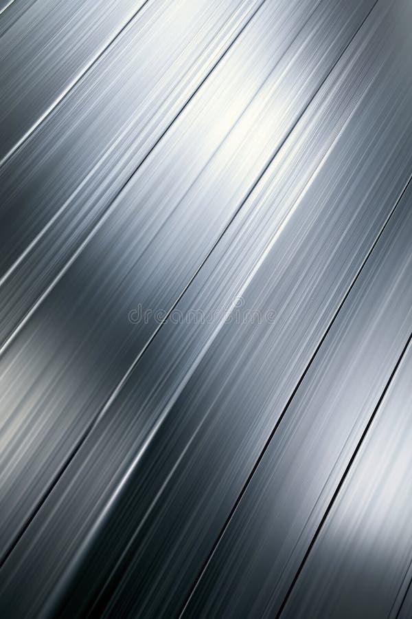 Shiny Metal Surface with Elegant Grooves Reflecting Light in Modern ...