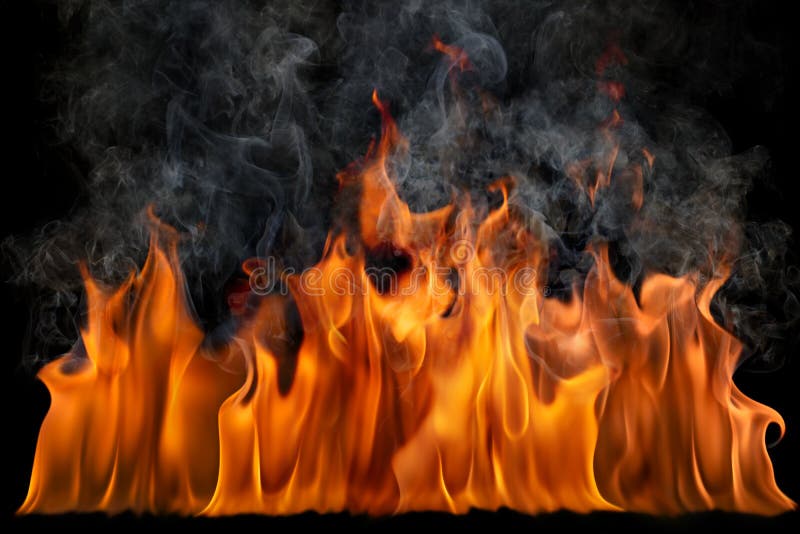 The Surface of the Fire and the Burning Smoke are Hot on a Black ...