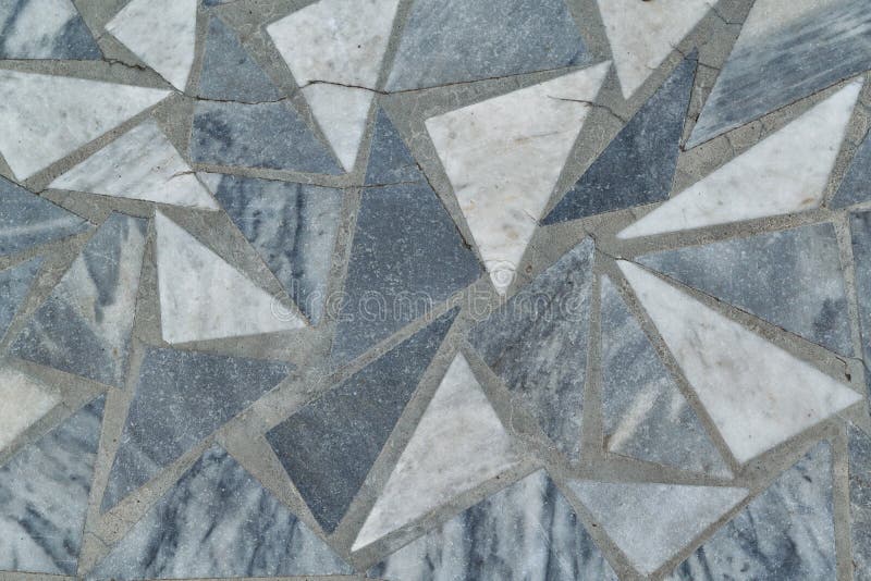 Floor or Surface Lined with Marble Slabs of Triangular Form. Stock ...