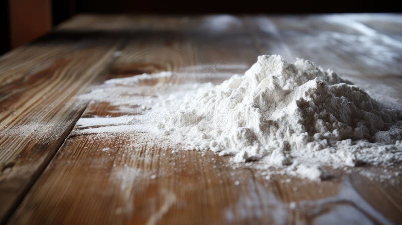 Surface flour on table stock illustration. Illustration of powdery ...