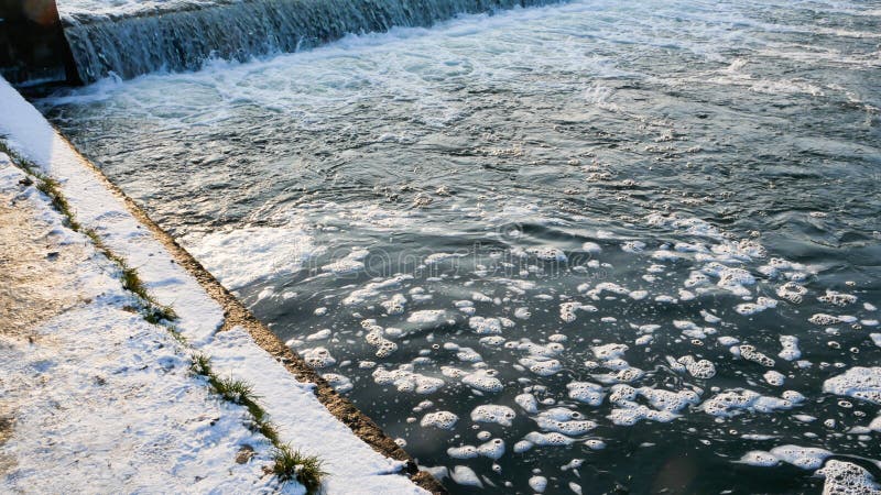 Surface of Flowing Water in a Dam. Stock Photo - Image of stream ...