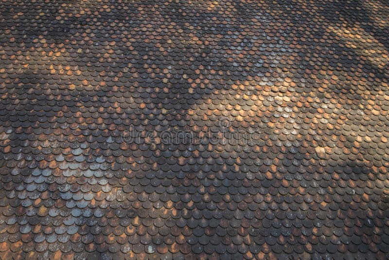 The Surface and Form of the Roofing Material are Antique and Tra Stock ...