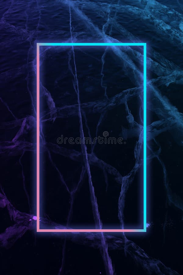 Surface of Frozen Lake, Texture of Ice in Blue and Pink Gradient Tones ...