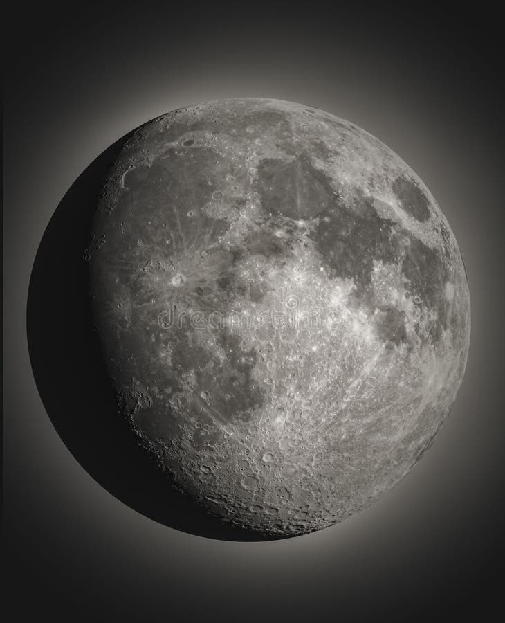 Surface of Full Moon in the Dark Outer Space Stock Photo - Image of ...