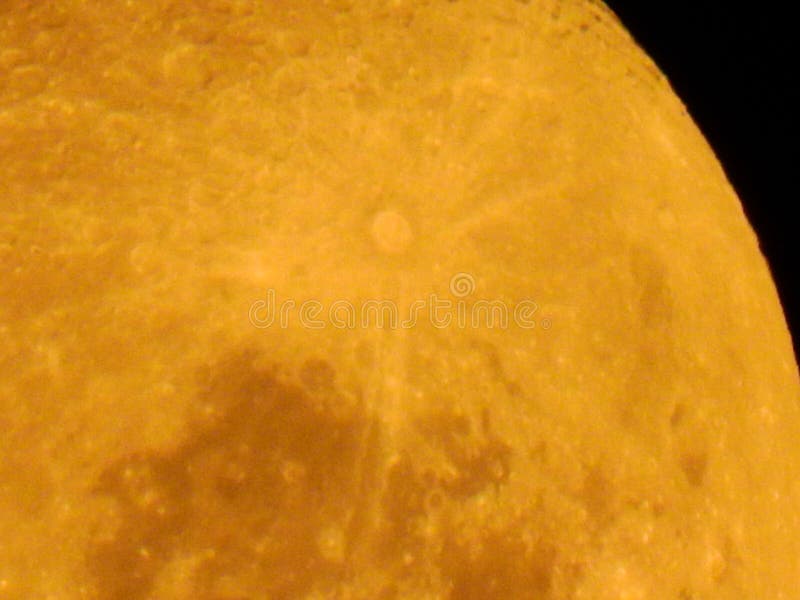 Surface of the Full Moon with Yellow Glowing. Stock Photo - Image of ...
