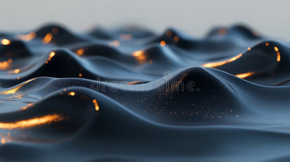 The Surface of a Glittering, Transparent Liquid with Reflected Light ...
