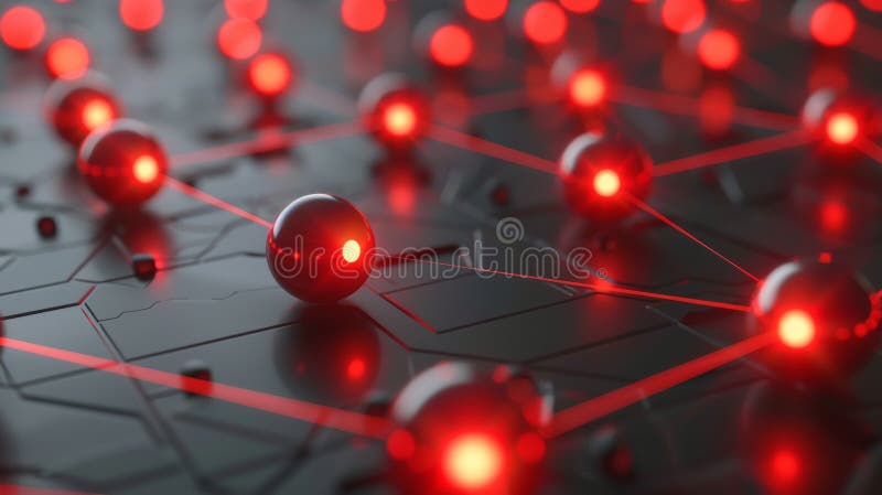 Surface with Grids. Abstract Science or Technology Background. Particle ...