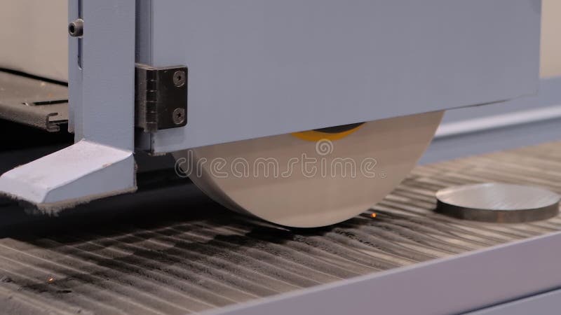 Surface Grinding Wheel Machine Working with Metal Workpiece: Slow ...