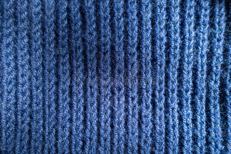 Surface of Handmade Blue Rib Knit Fabric Stock Photo - Image of ...