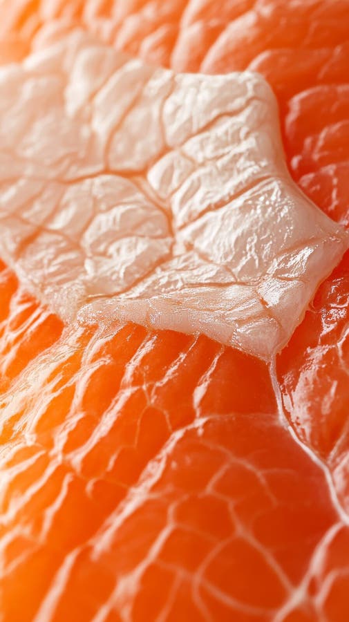 The Surface Has an Orange, Textured Appearance with a Pattern of Cells ...